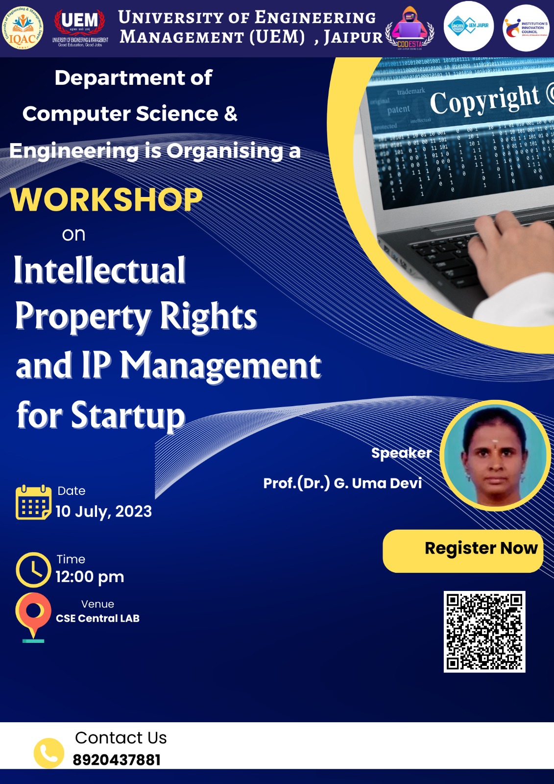 Codesta Coding Club of the University of Engineering & Management (UEM), JAIPUR, in association ...
