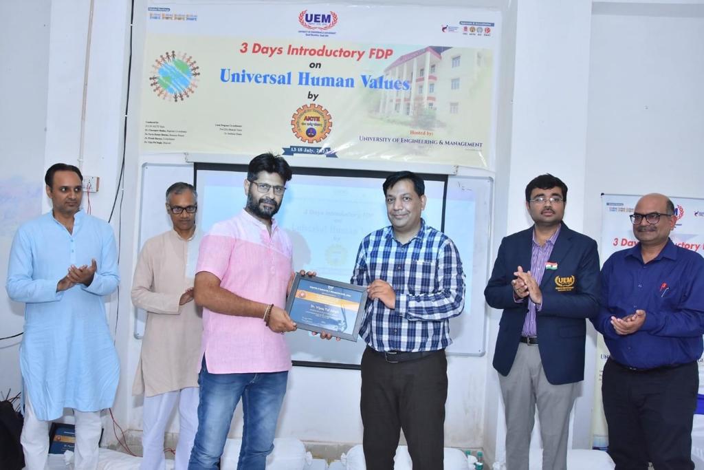 Valedictory Session of AICTE Approved 3 Days FDP on Universal Human Values held at University of ...