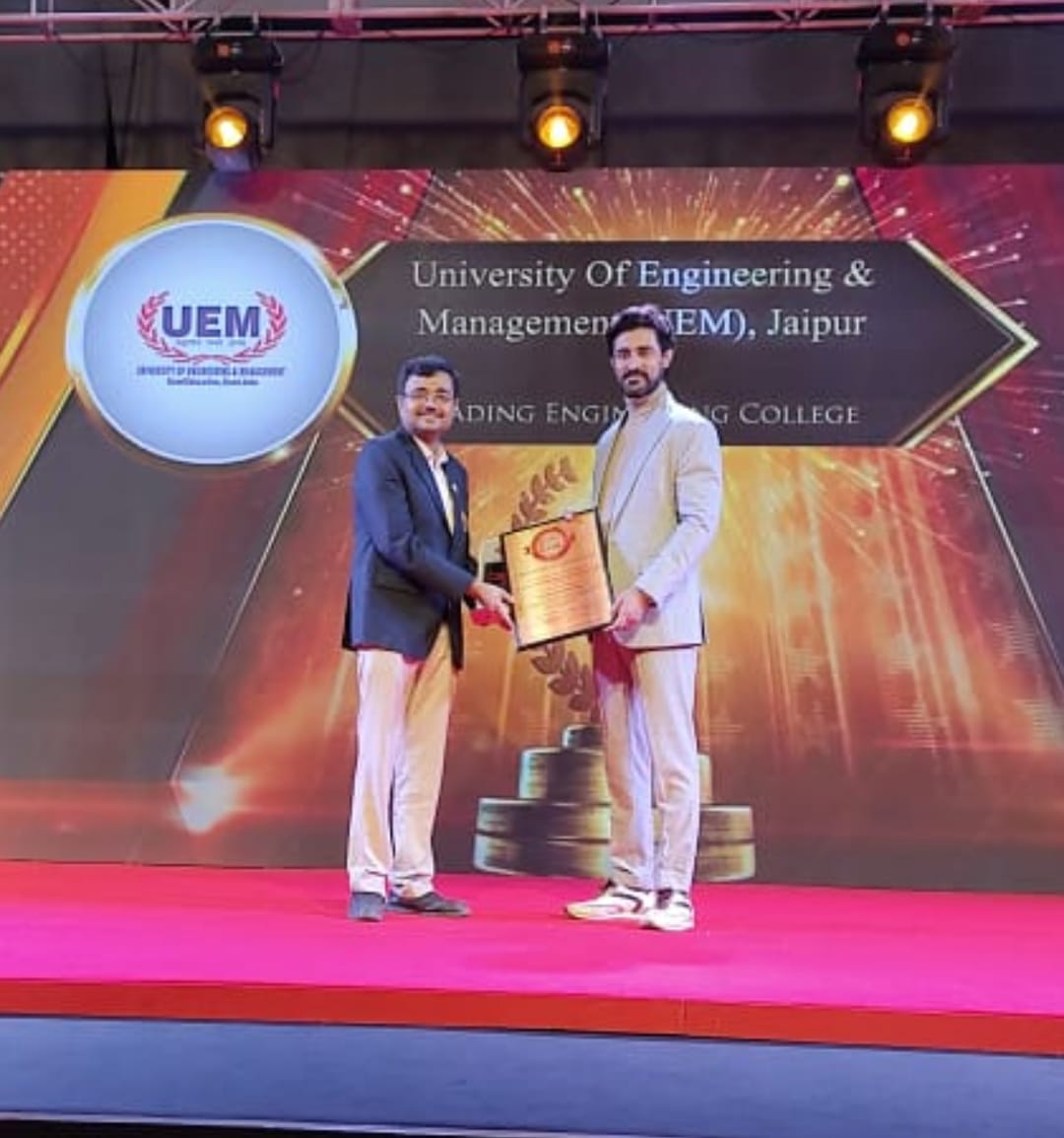 University of Engineering & Management (UEM), JAIPUR received the Times Icon Award as the ...