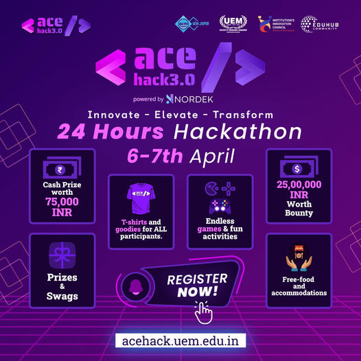 Get ready for the thrill ride of AceHack 3.0 happening in Jaipur on April 6-7, 2024! - IEM-UEM Group