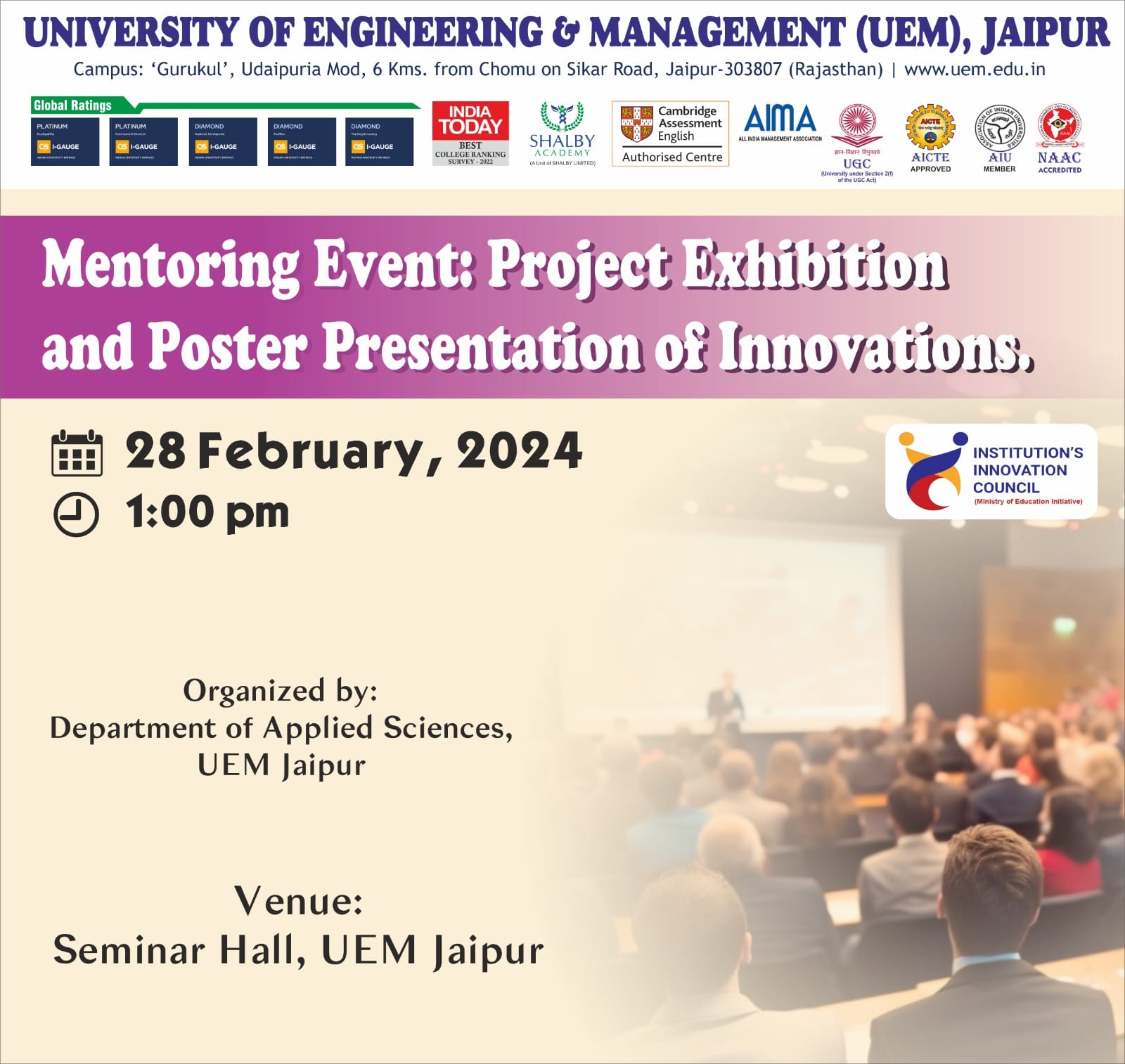 “Mentoring Event: Project Exhibition and Poster Presentation of ...