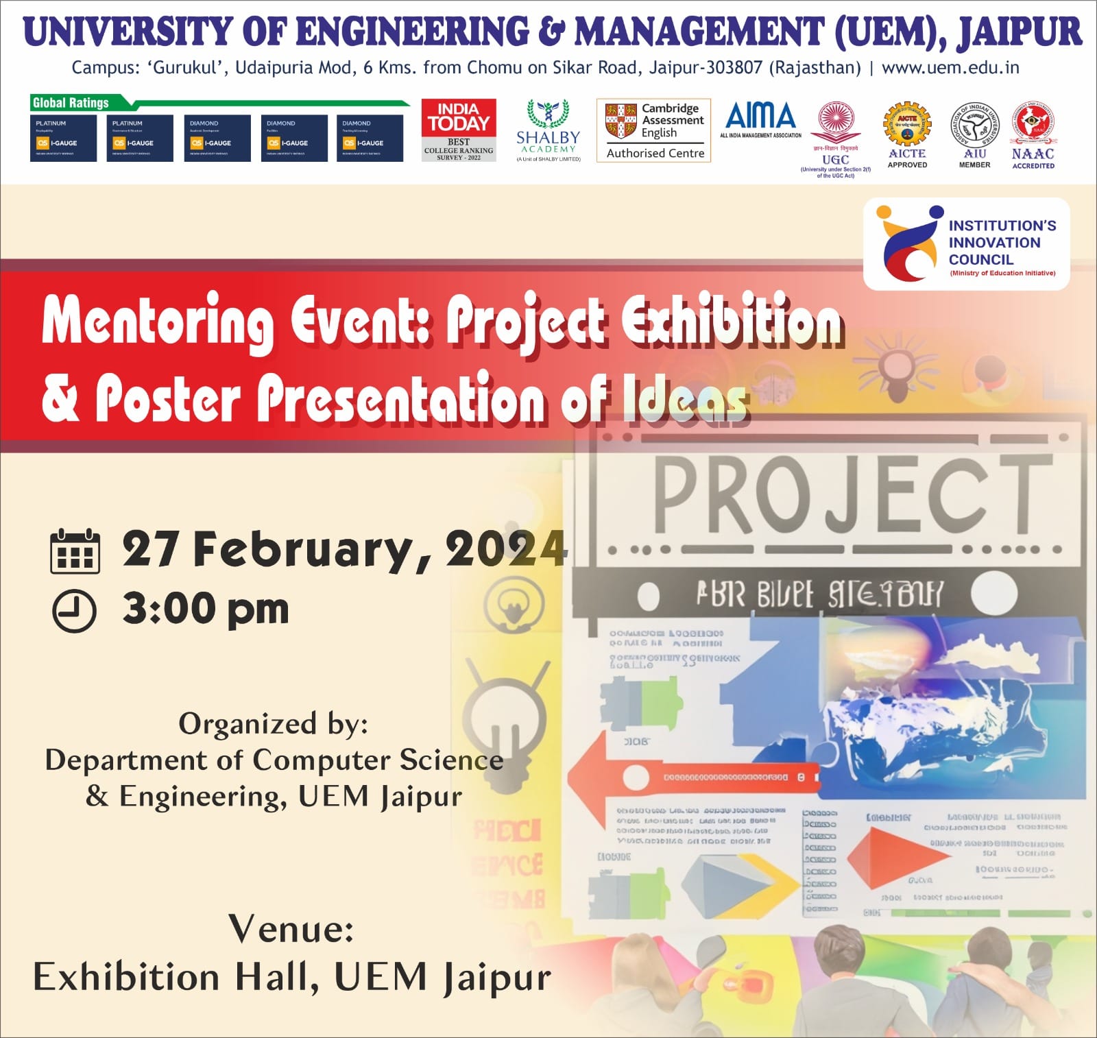 “Mentoring Event: Project Exhibition and Poster Presentation of Ideas ...