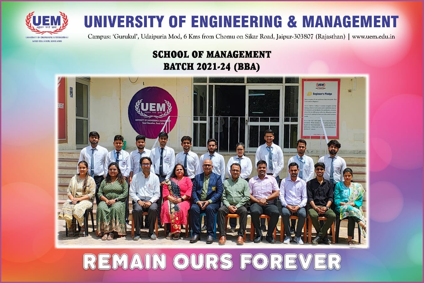 School of Management, UEM Jaipur has organised farewell party NAVARAMBH 2024 for the students of ...