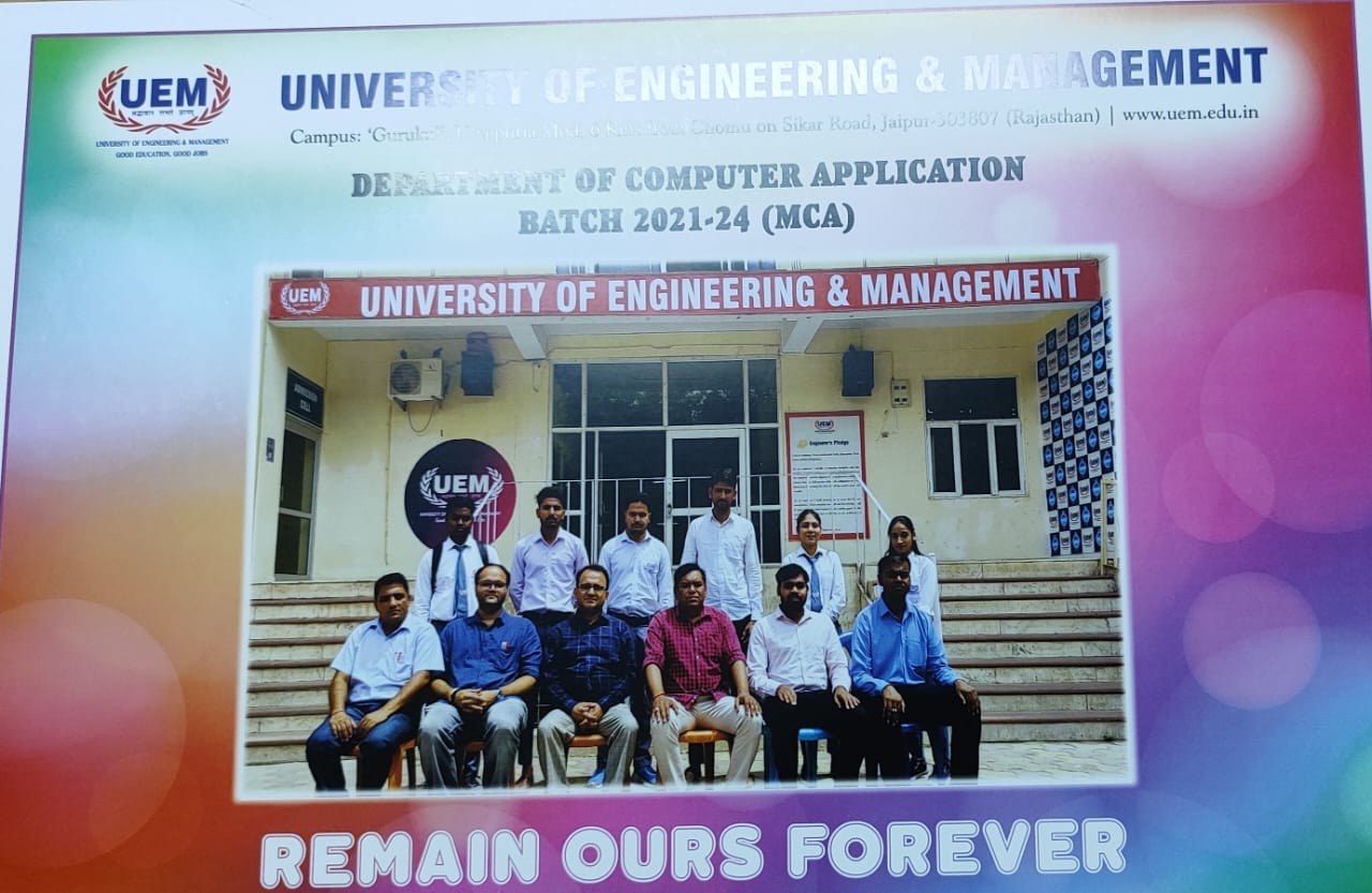 Batch Photo of BCA & MCA - 2024 passing out batch of the University of Engineering & Management ...